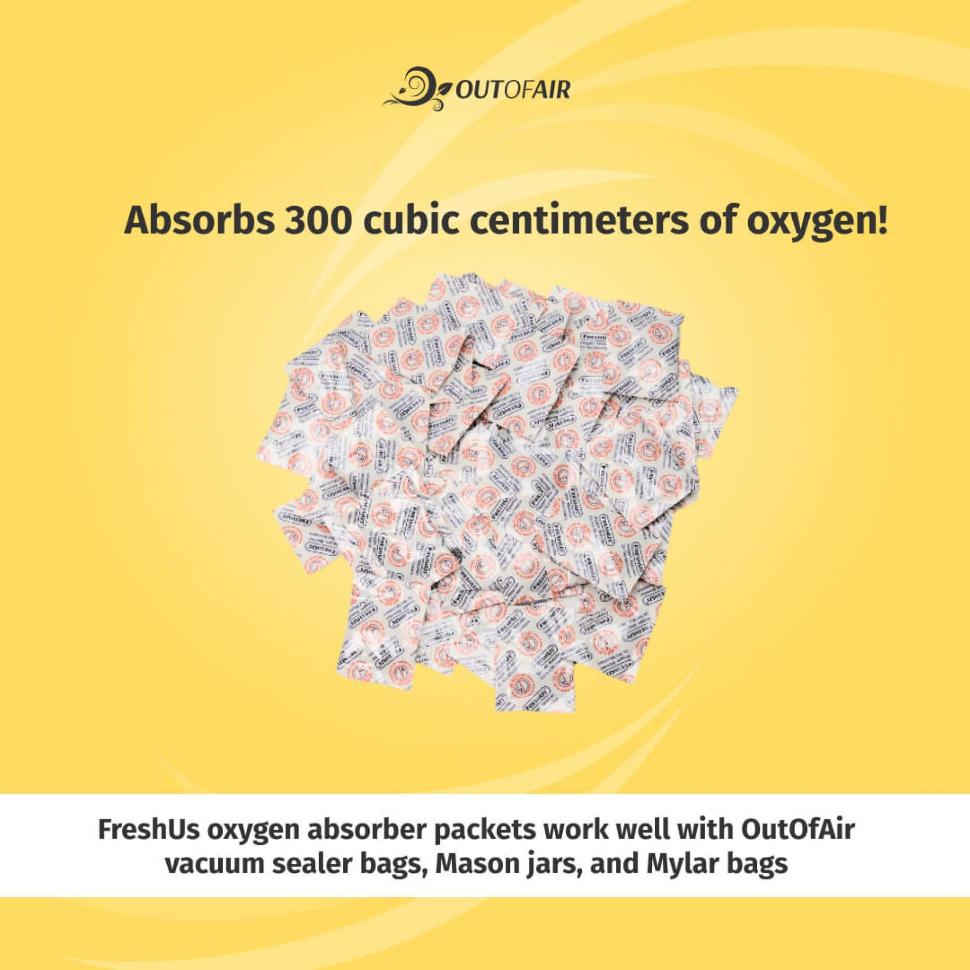 FreshUs 300cc Oxygen Absorbers - 50 Count - OutOfAir